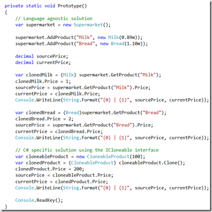 [Tutorial] Common Design Patterns in C# 4.0 Part5: Prototype Pattern